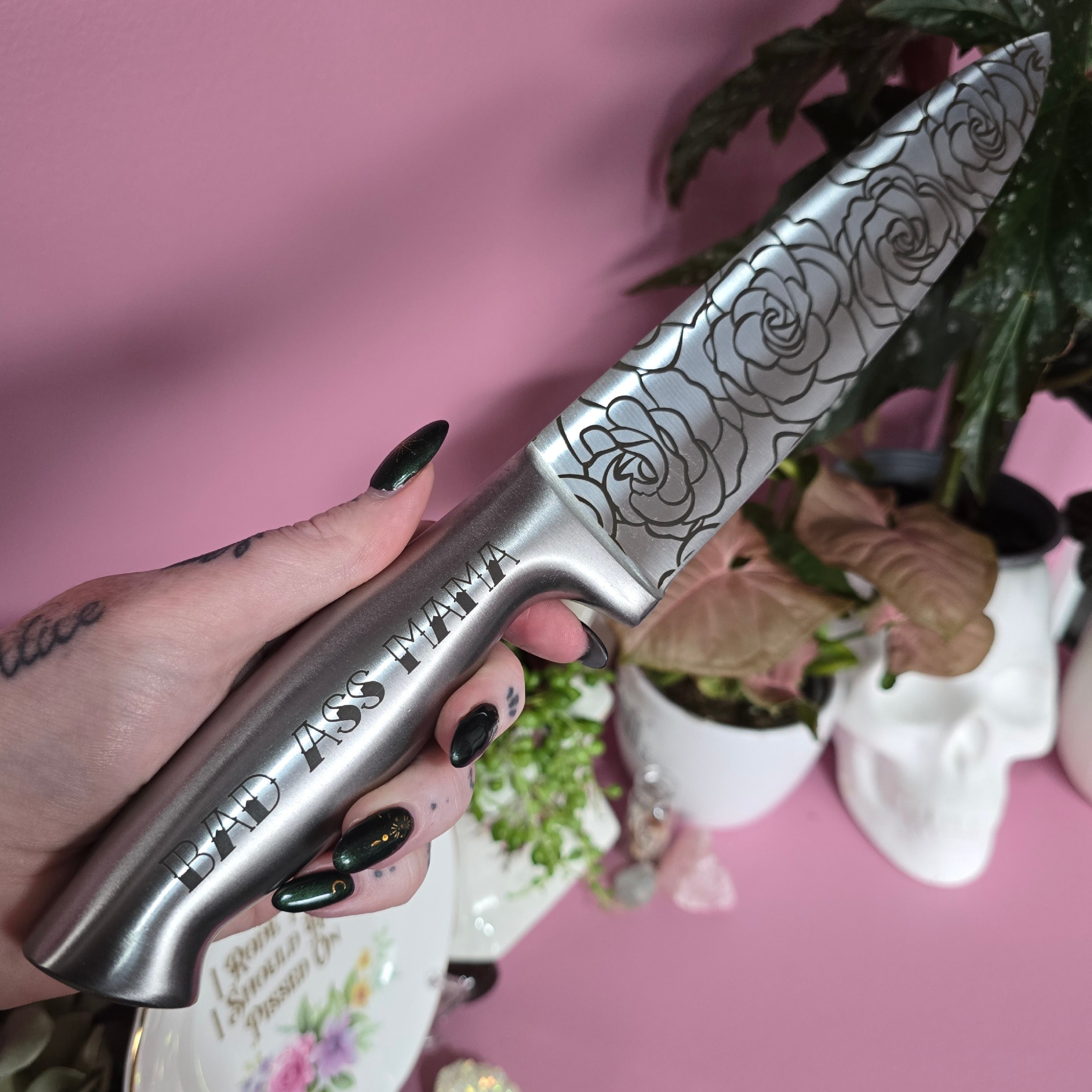 Laser Engraved Kitchen Knives – Cursive Craft