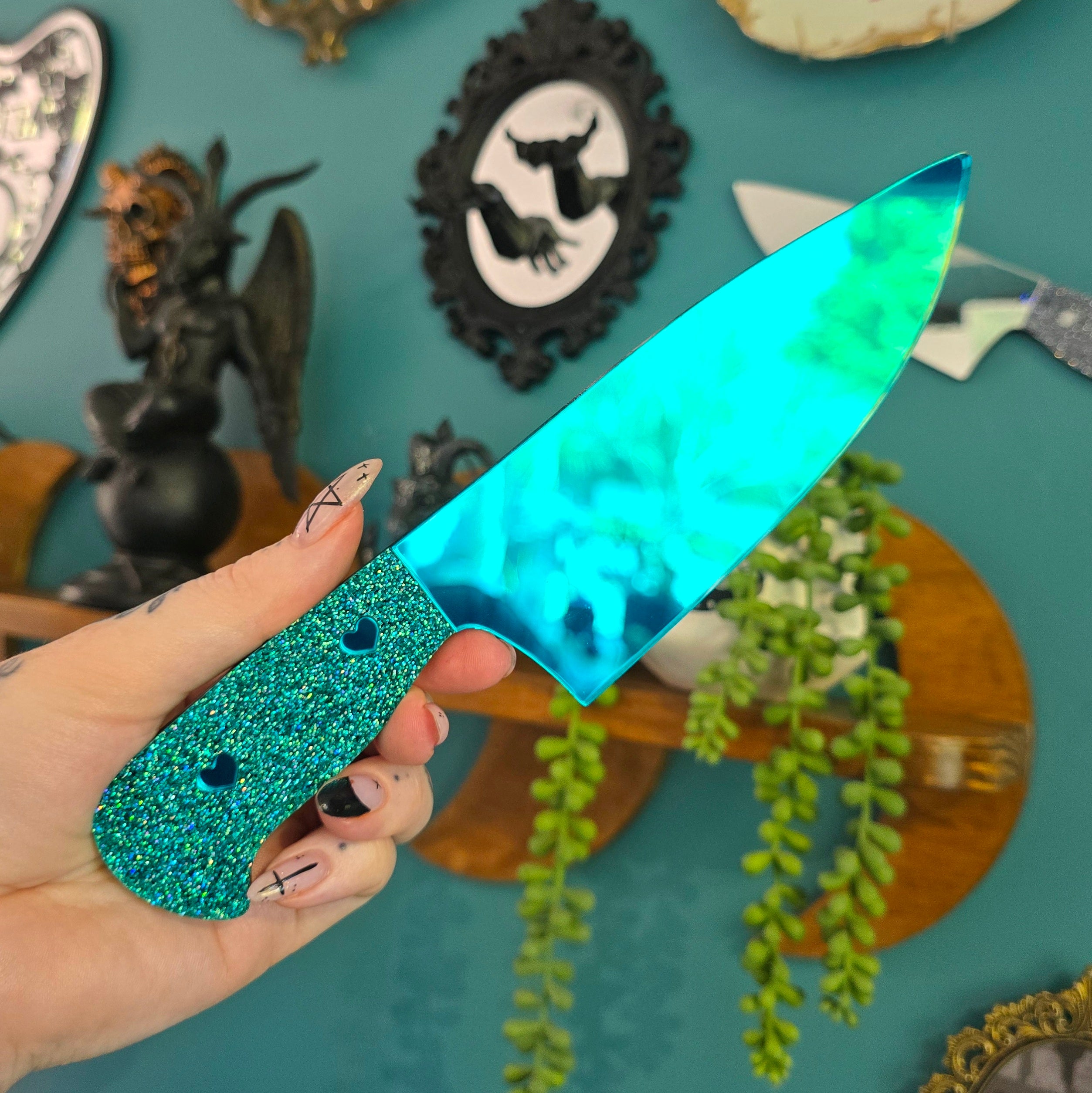 Mirror Knife - Glitter/Teal – Cursive Craft
