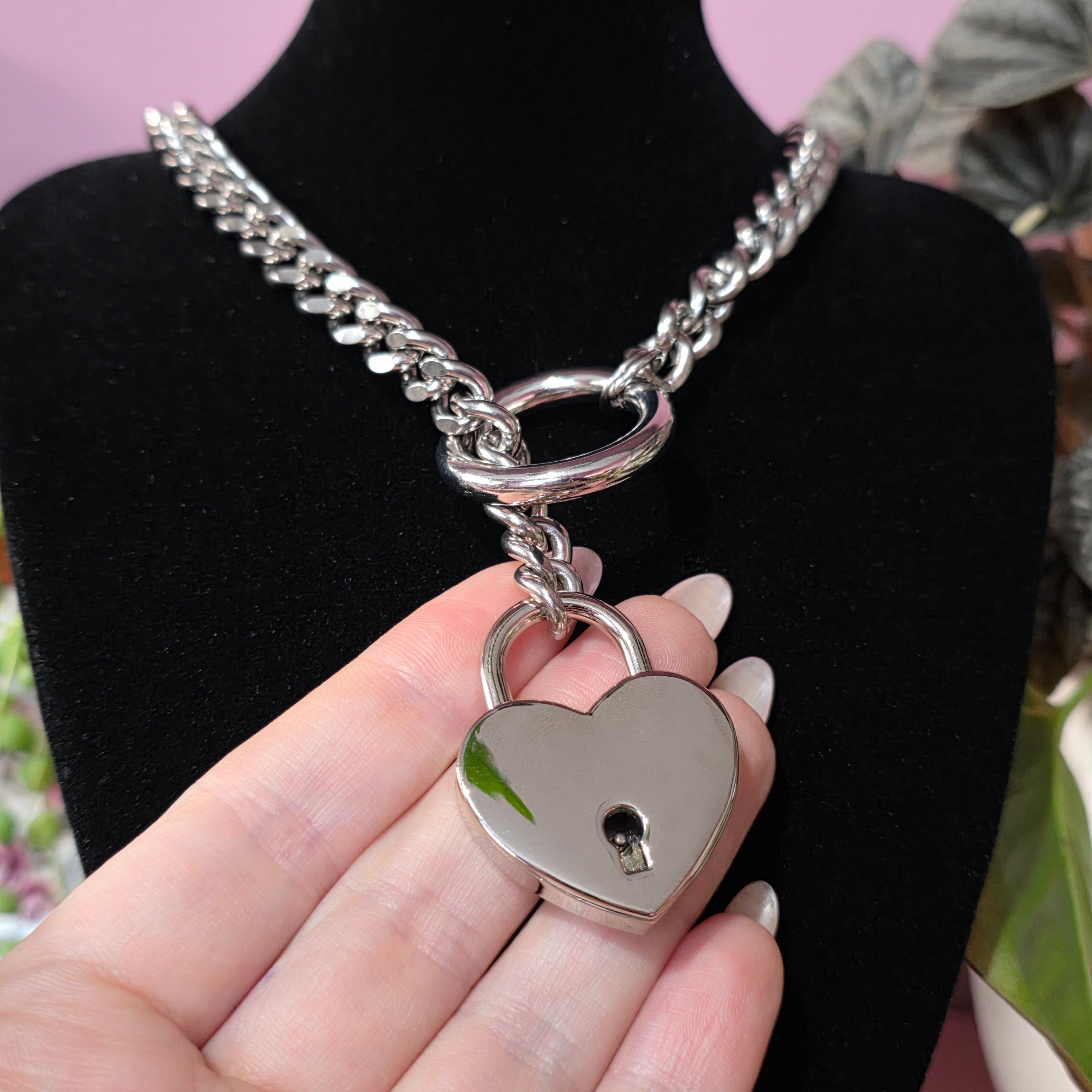 Silver Heart Padlock Slip Chain - 51cm – Cursive Craft