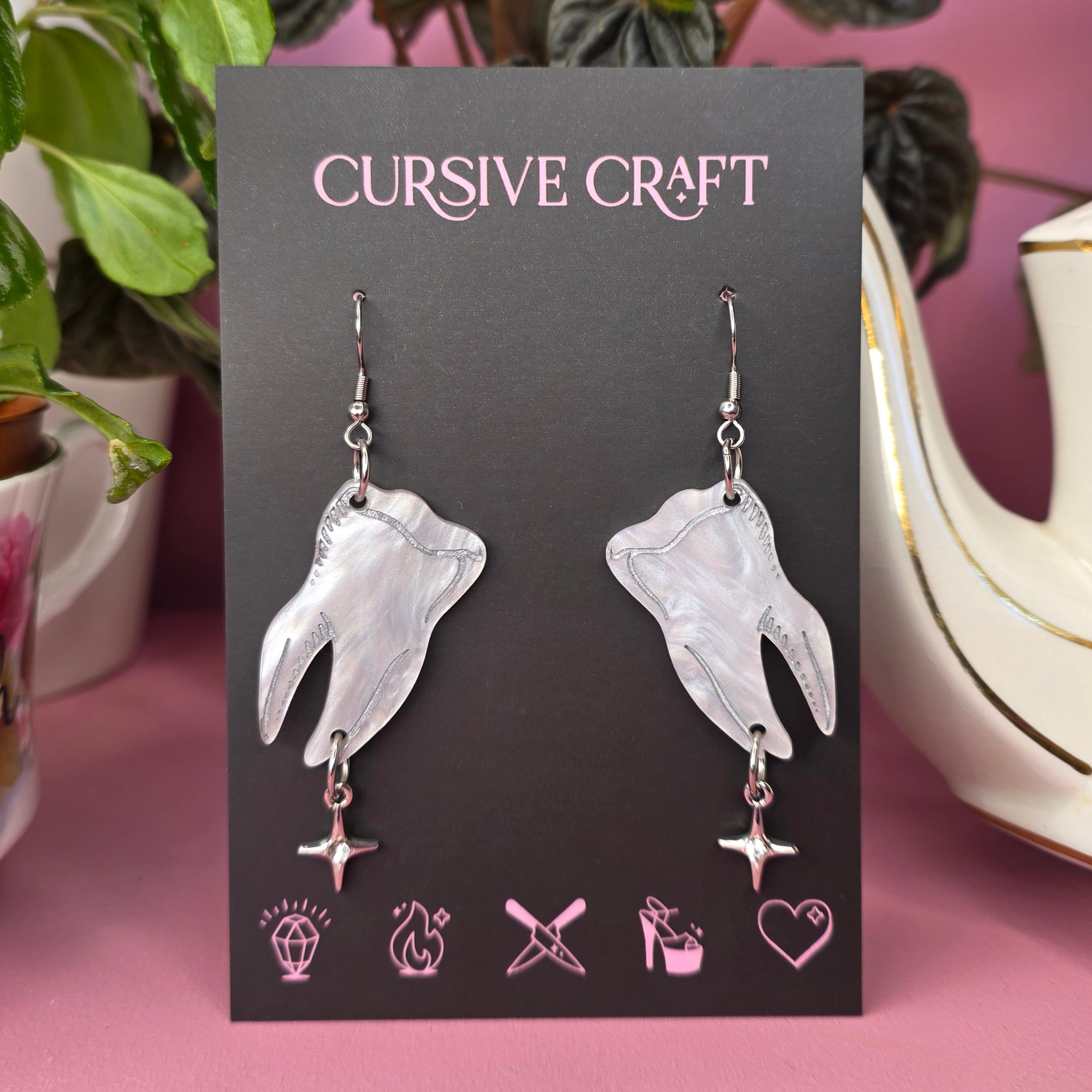 Silver Molar – Cursive Craft