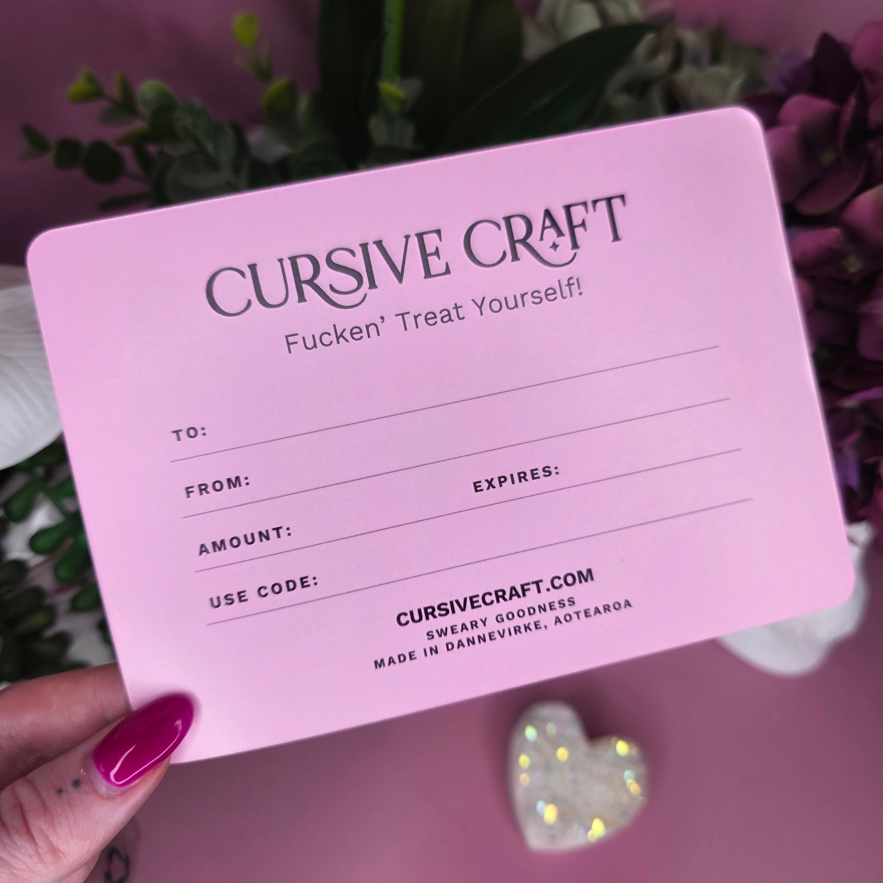Physical Gift Voucher – Cursive Craft